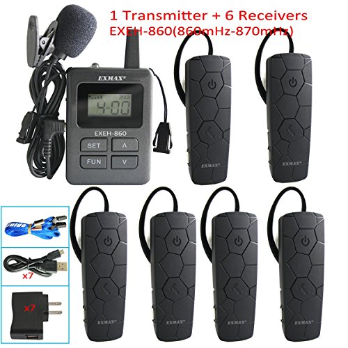 EXMAX 860-870mHz Wireless Language Interpretation System Headset Mini ...